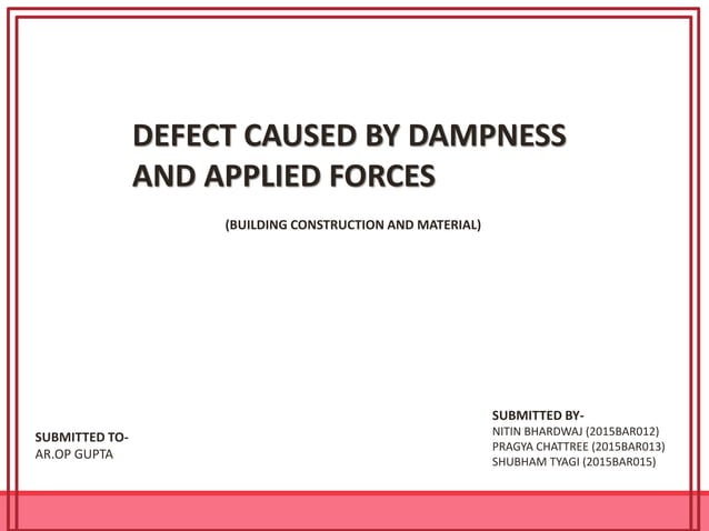 Defects in buildings | PDF