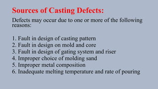 Manufacturing process sessional casting defacts | PPT