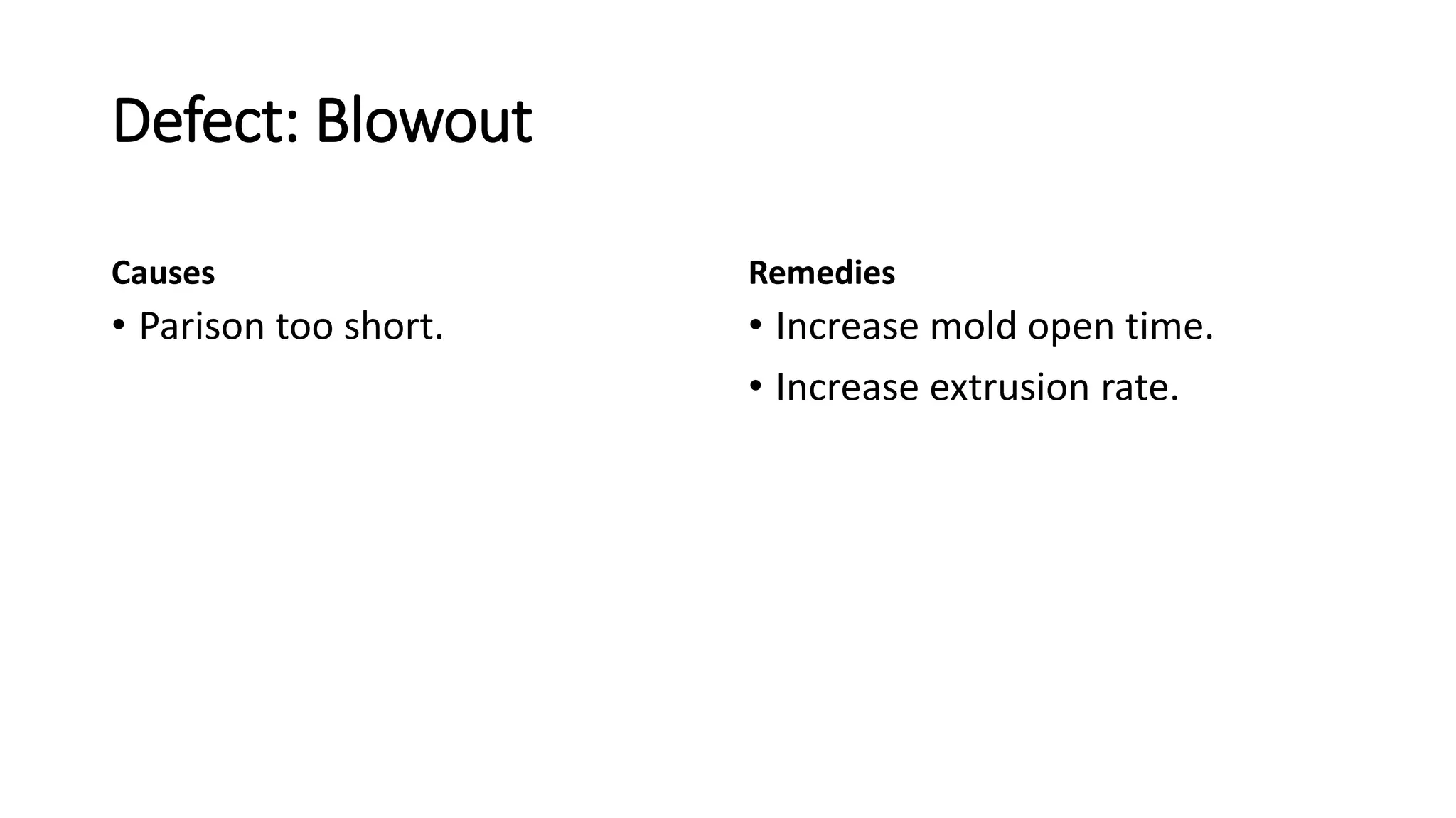 Defects, Causes and Remedies in Extrusion Blow.pptx