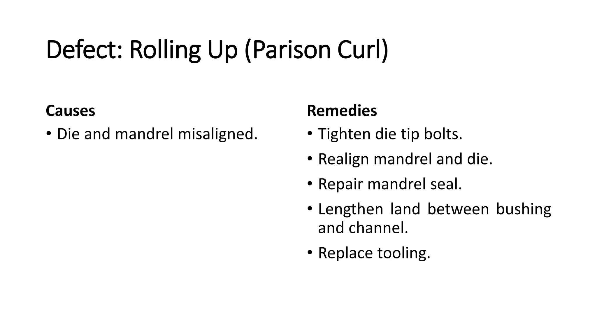 Defects, Causes and Remedies in Extrusion Blow.pptx
