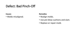 Defects, Causes and Remedies in Extrusion Blow.pptx