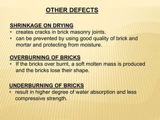 Defects in brick masonry | PPTX