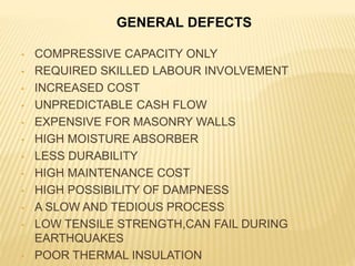 Defects in brick masonry | PPTX