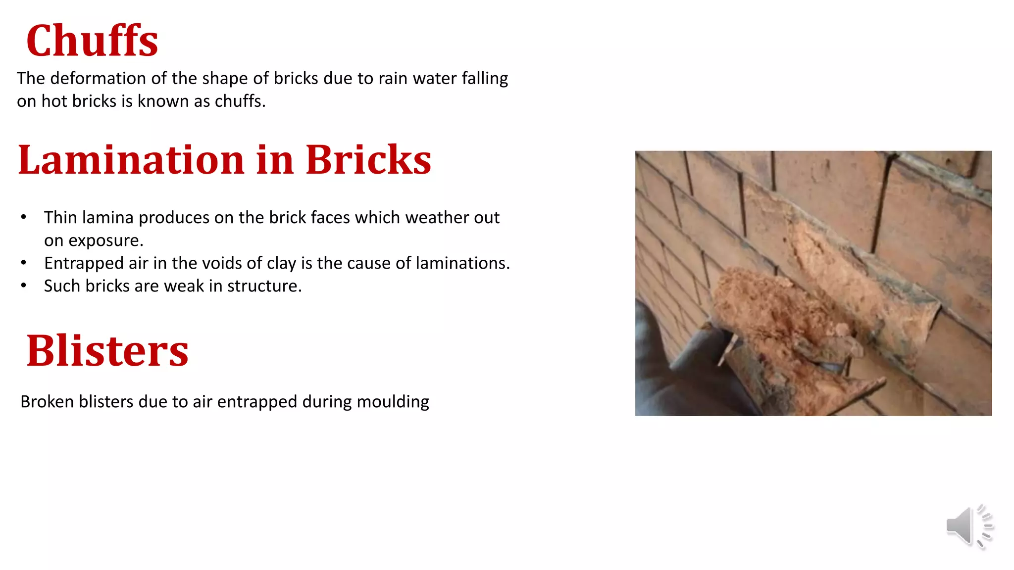 Defects in bricks | PPTX