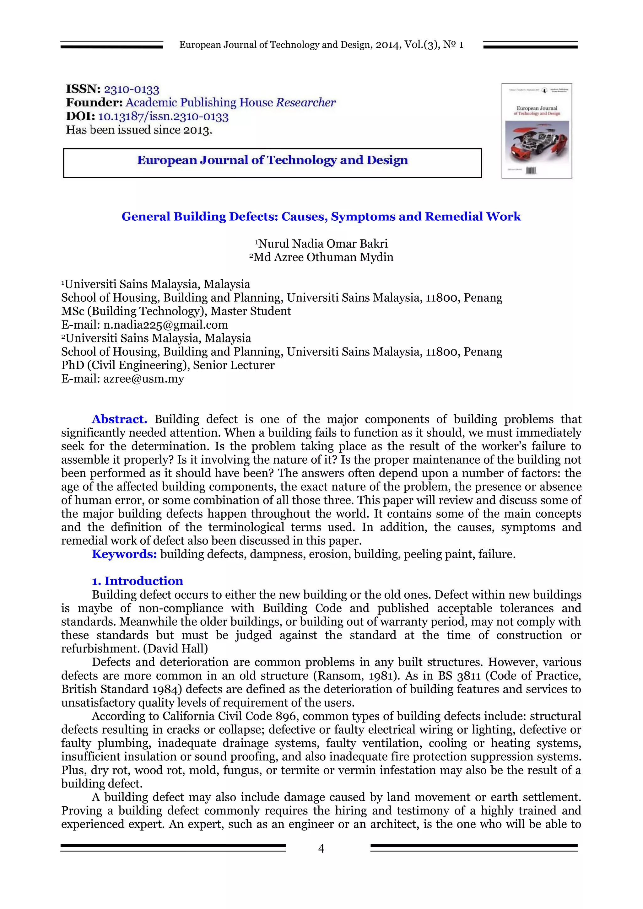 Defects in buildings | PDF