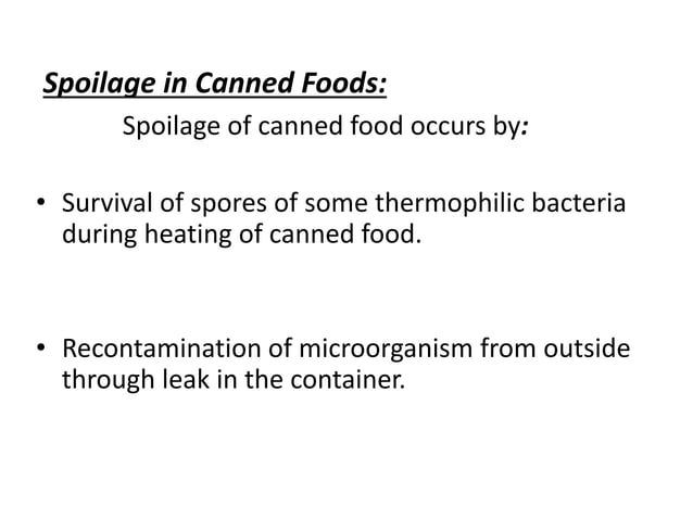 Defects in canned foods | PPTX | Chemistry | Science