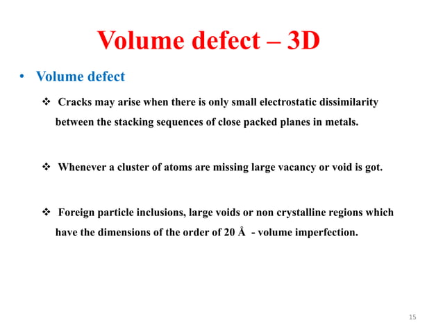 Defects in crystal | PPTX
