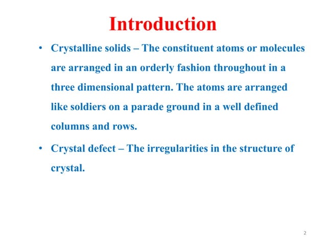 Defects in crystal | PPTX