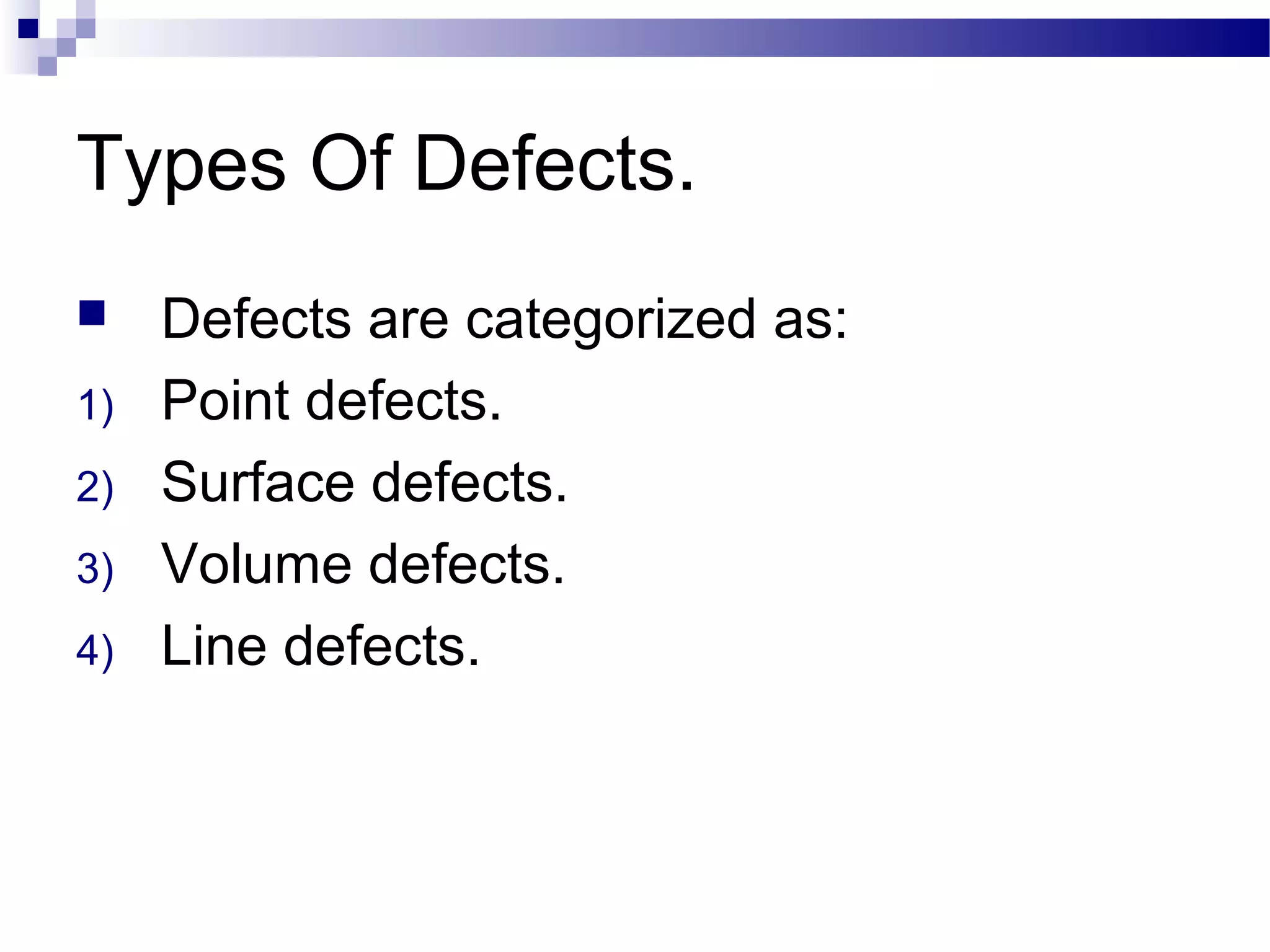 Defects in crystalline materials | PPT