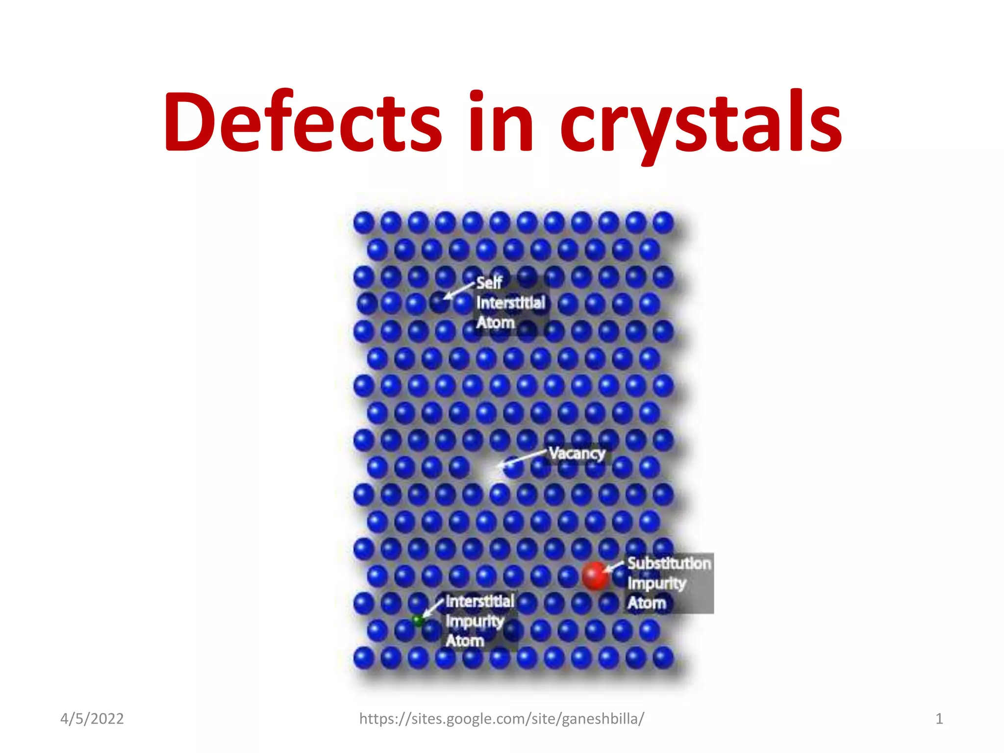 Defects in crystals | PPTX