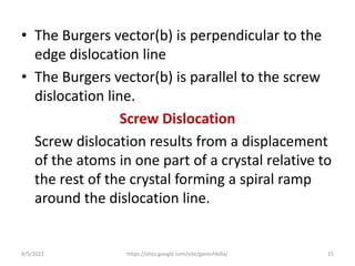 Defects in crystals | PPTX