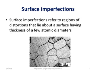 Defects in crystals | PPTX