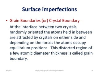 Defects in crystals | PPTX