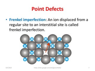 Defects in crystals | PPTX