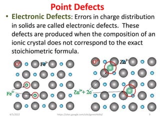 Defects in crystals | PPTX