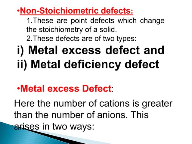 DIFFERENT TYPES OF DEFECTS IN CRYSTALS.pptx | Chemistry | Science