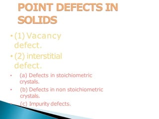 Defects in crystals by suman | PPT