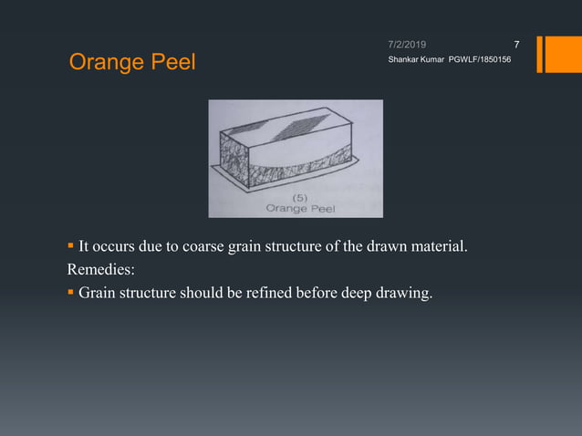 Defects in deep drawing and their remedies