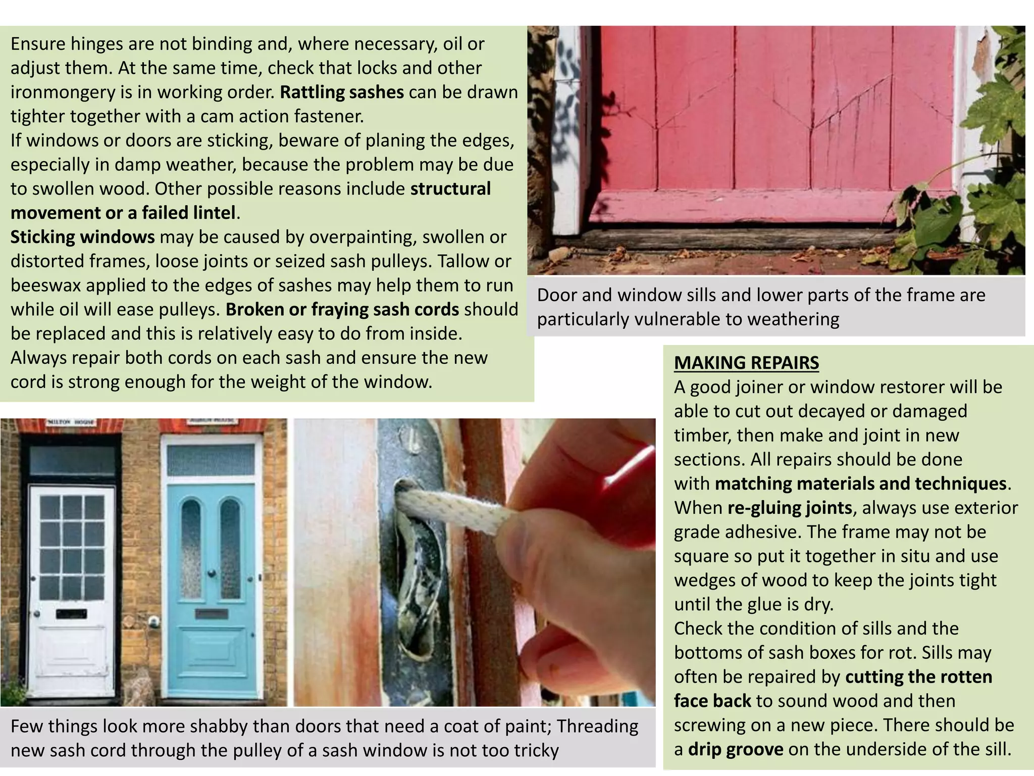 Defects in doors and windows | PPTX