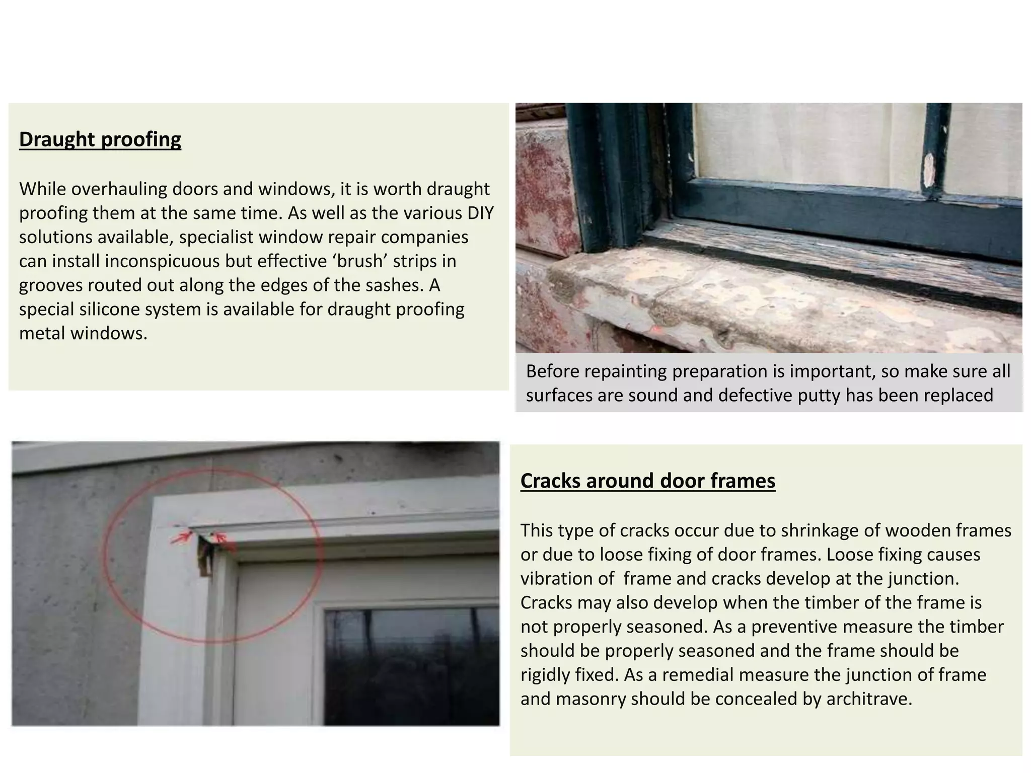 Defects in doors and windows | PPTX