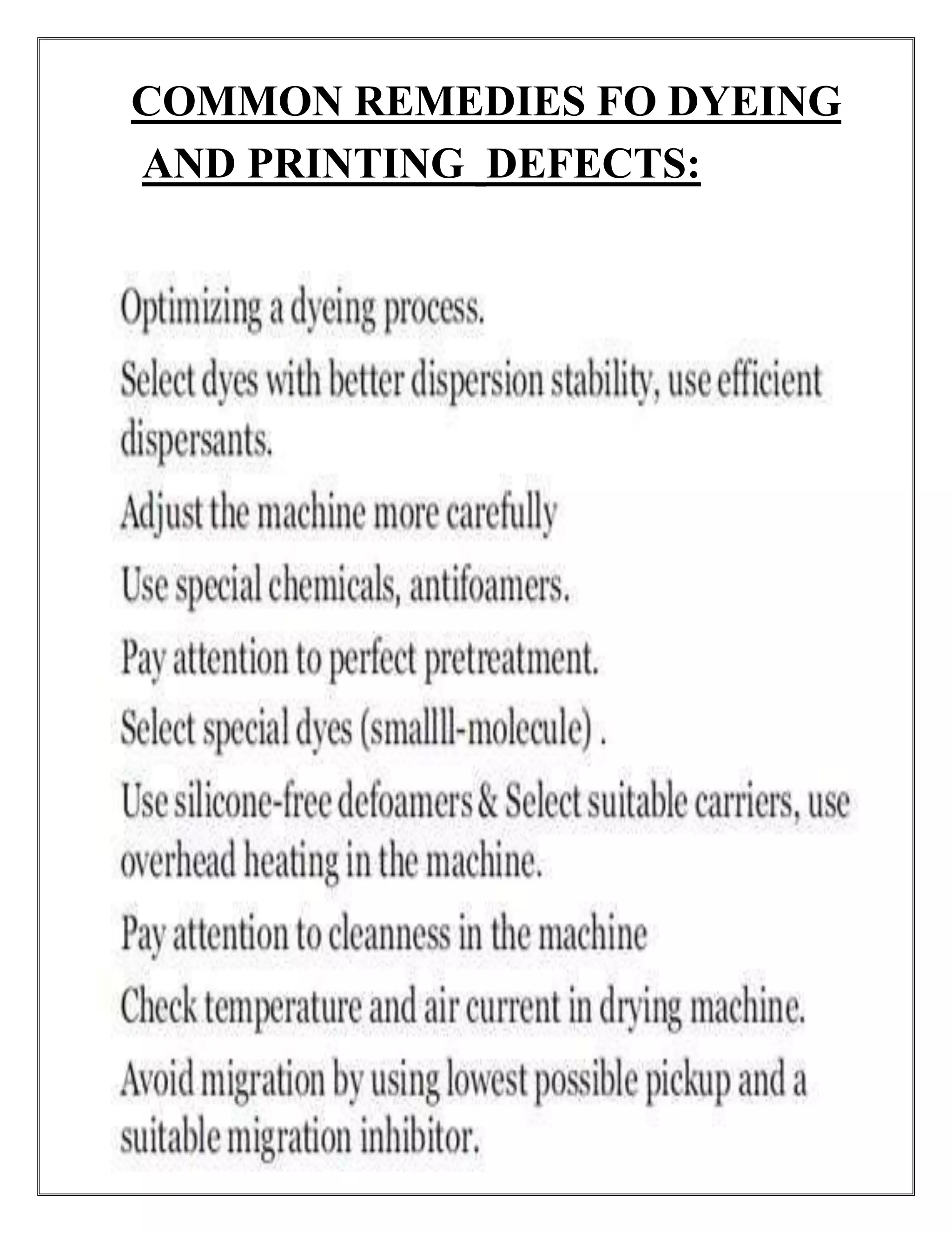 Defects in dyeing and printing | PPTX