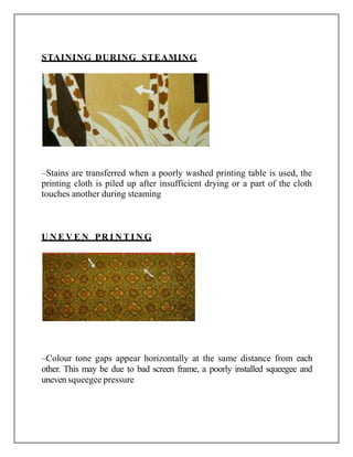 Defects in dyeing and printing | PPTX