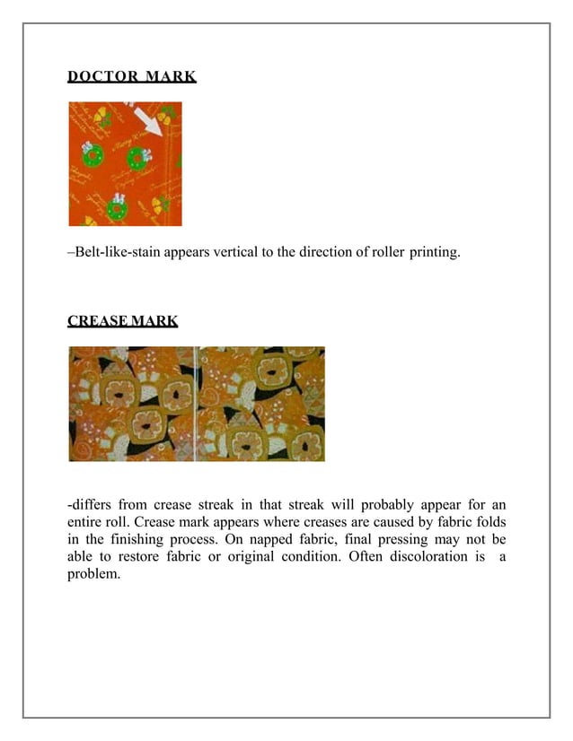 Defects in dyeing and printing | PPTX | Needlework | Arts and Crafts