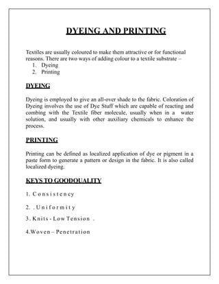 Defects in dyeing and printing | PPTX