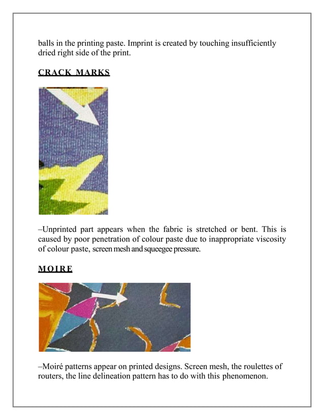 Defects in dyeing and printing | PPTX | Needlework | Arts and Crafts