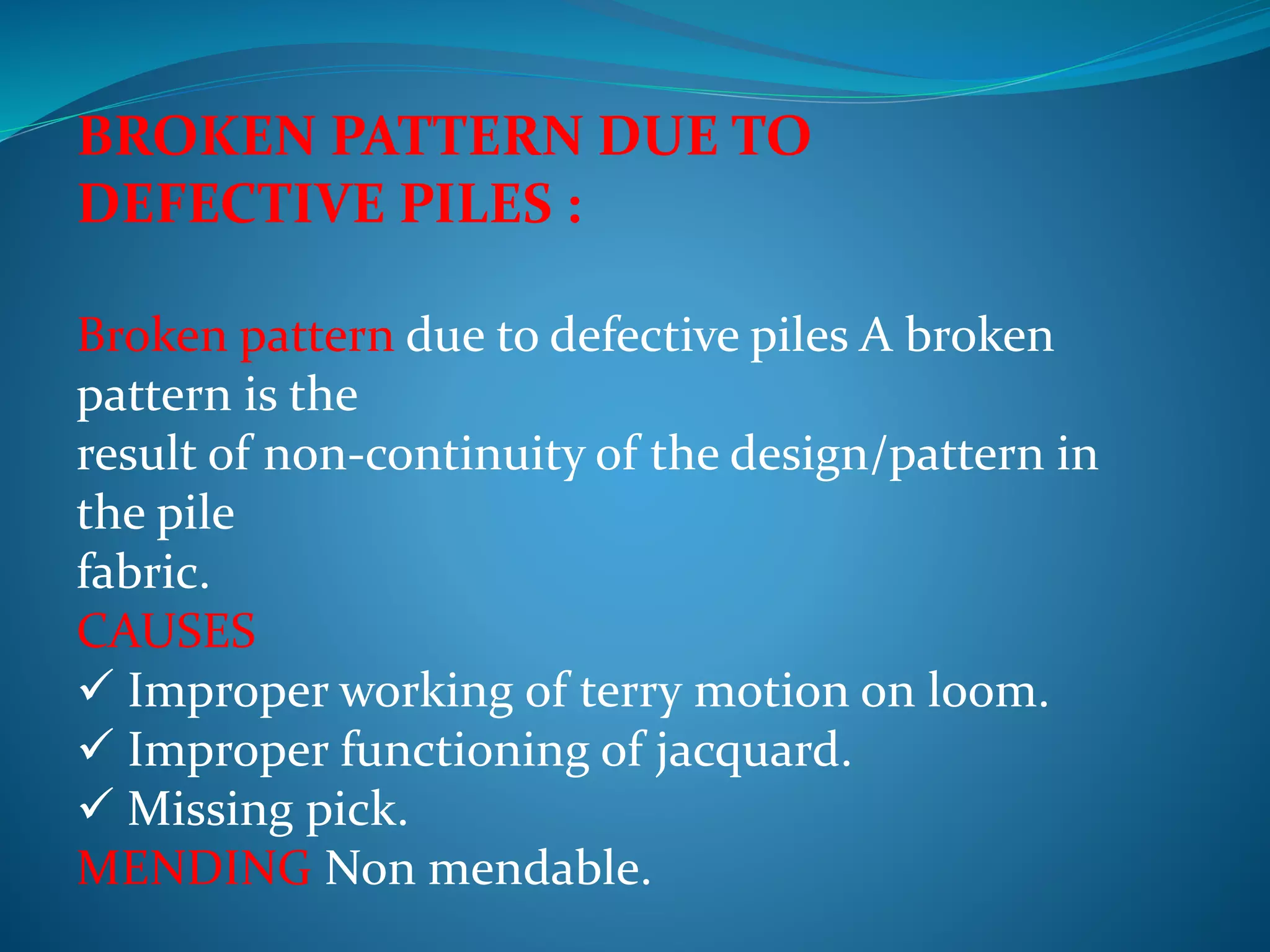 Defects in knitting | PPT | Free Download
