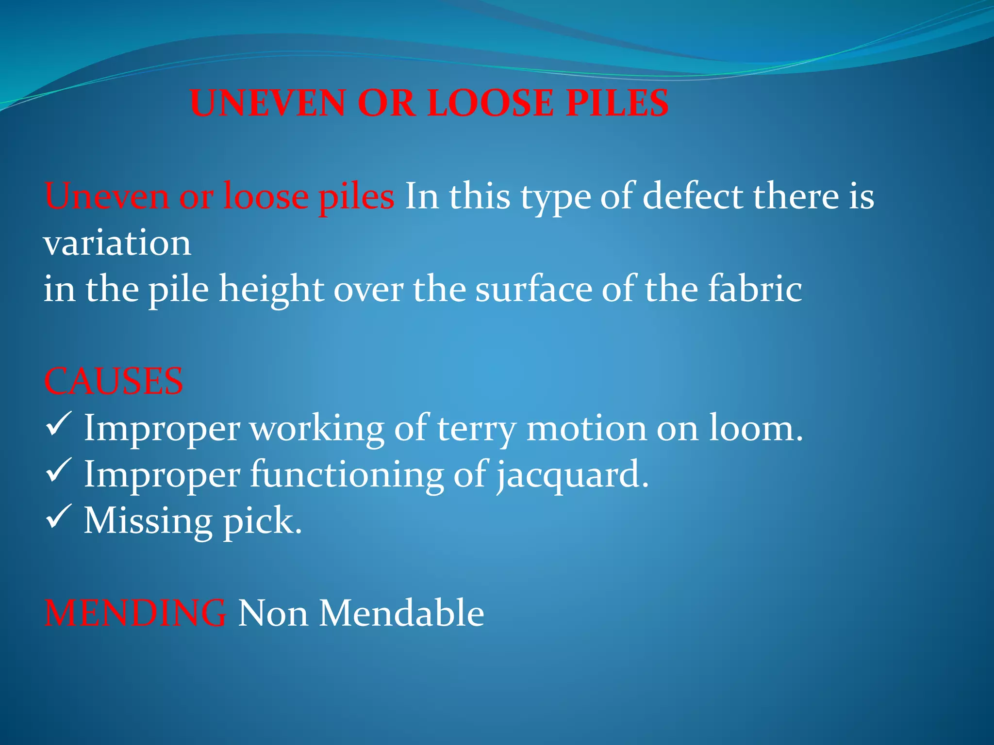 Defects in knitting | PPT
