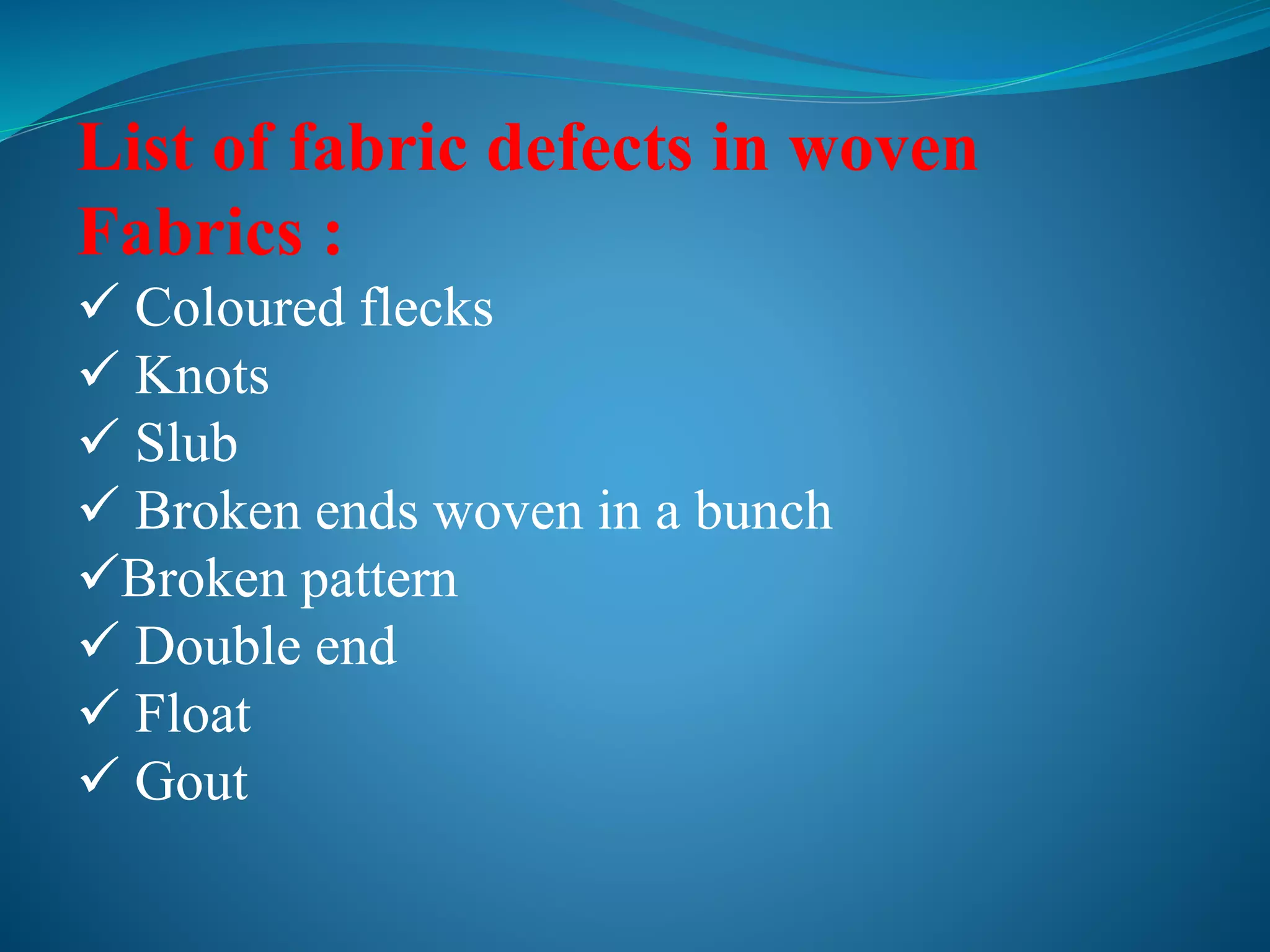 Defects in knitting | PPT