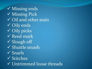 Defects in knitting | PPT