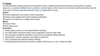 DEFECTS IN PAINTING, Building technology | PPTX