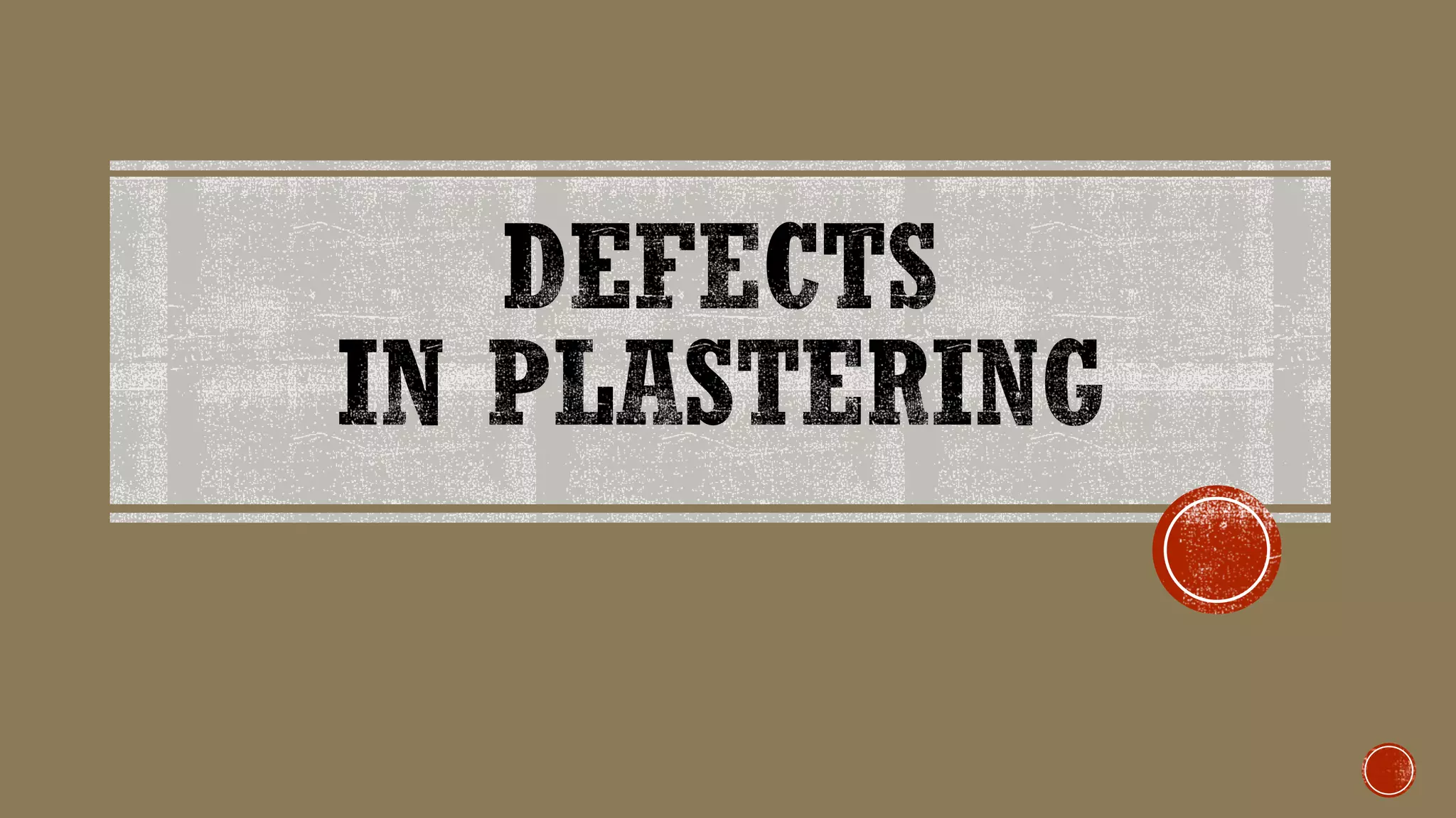 Defects in plastering | PDF