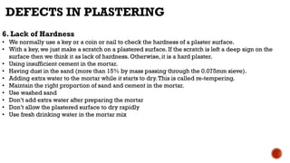 Defects in plastering | PDF