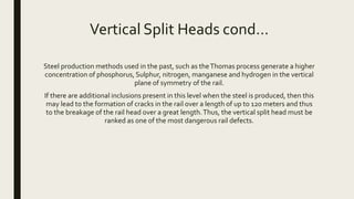 Defects in rails. Railway Engineering | PPTX