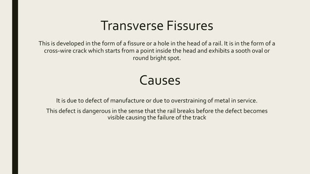 Defects in rails. Railway Engineering | PPTX | Rail Travel | Travel Type