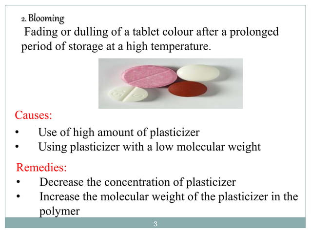 Defects in tablet coating | PPTX | Skin and Dermatology | Diseases and ...
