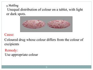 Defects in tablet coating
