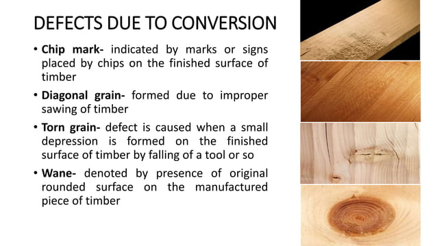 Defects in timber