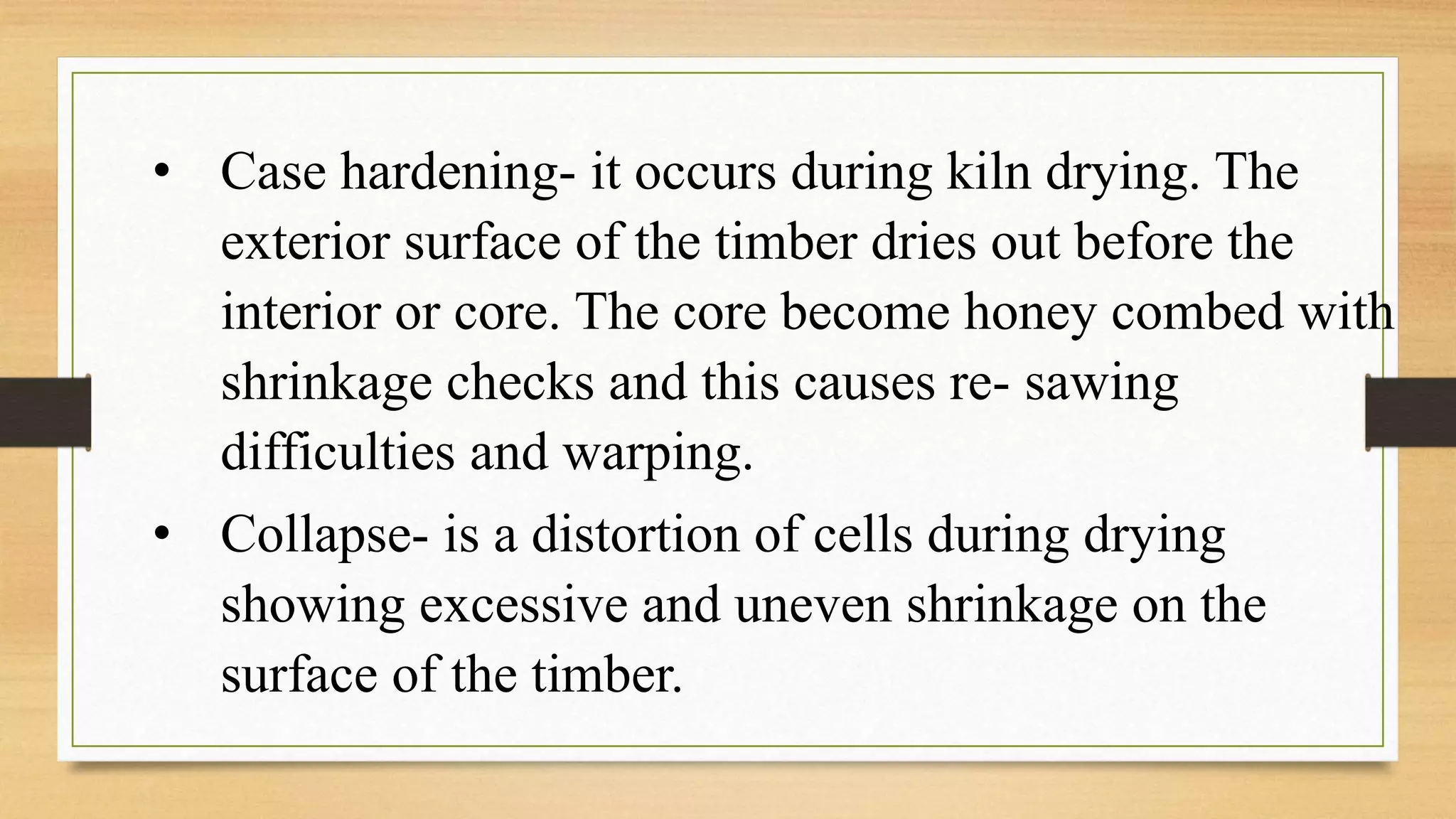 Defects in timber | PPTX