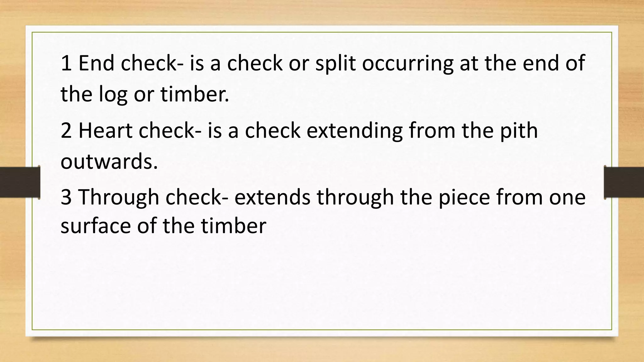 Defects in timber | PPTX