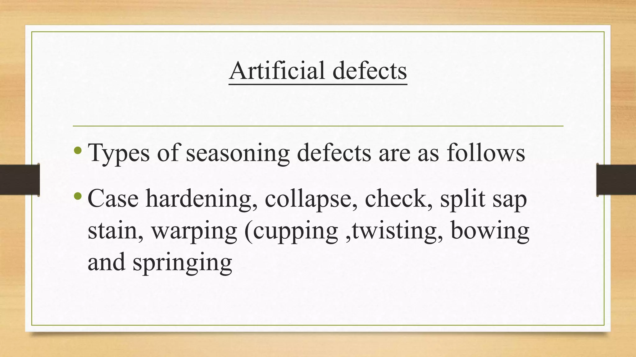 Defects in timber | PPTX