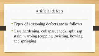 Defects in timber | PPTX