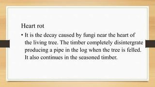 Defects in timber | PPTX