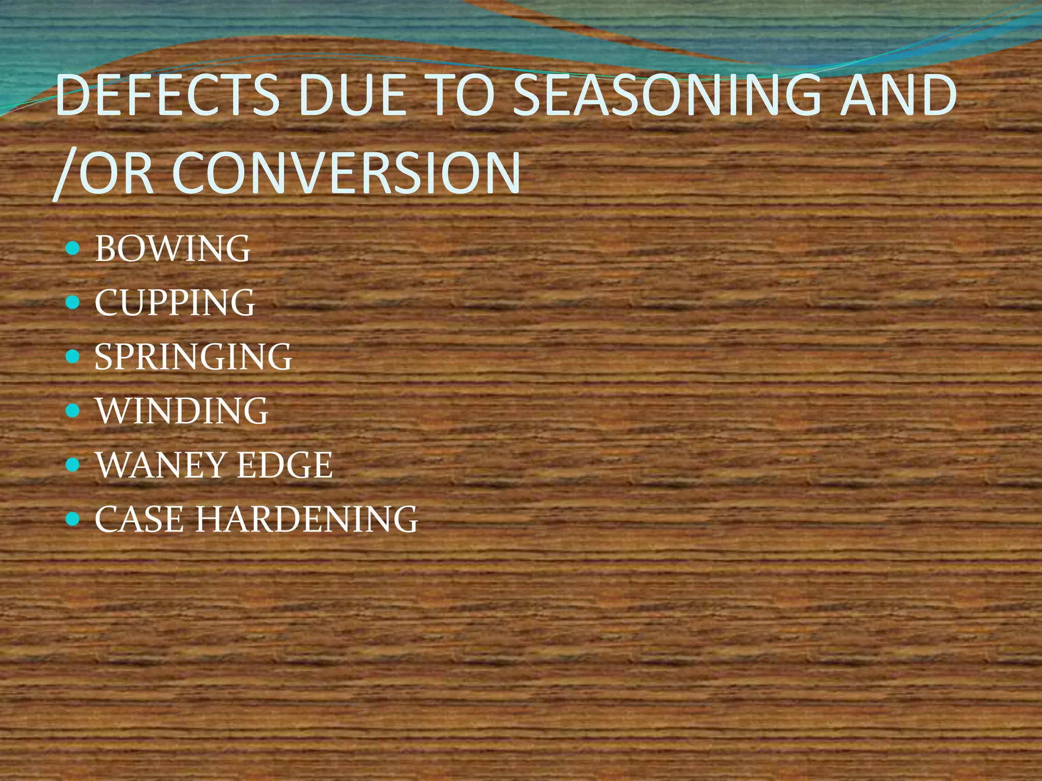 Defects in timber | PPTX