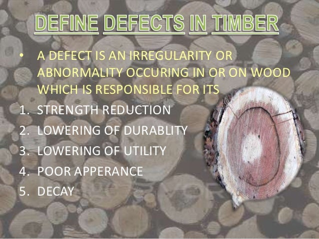 Defects in timber