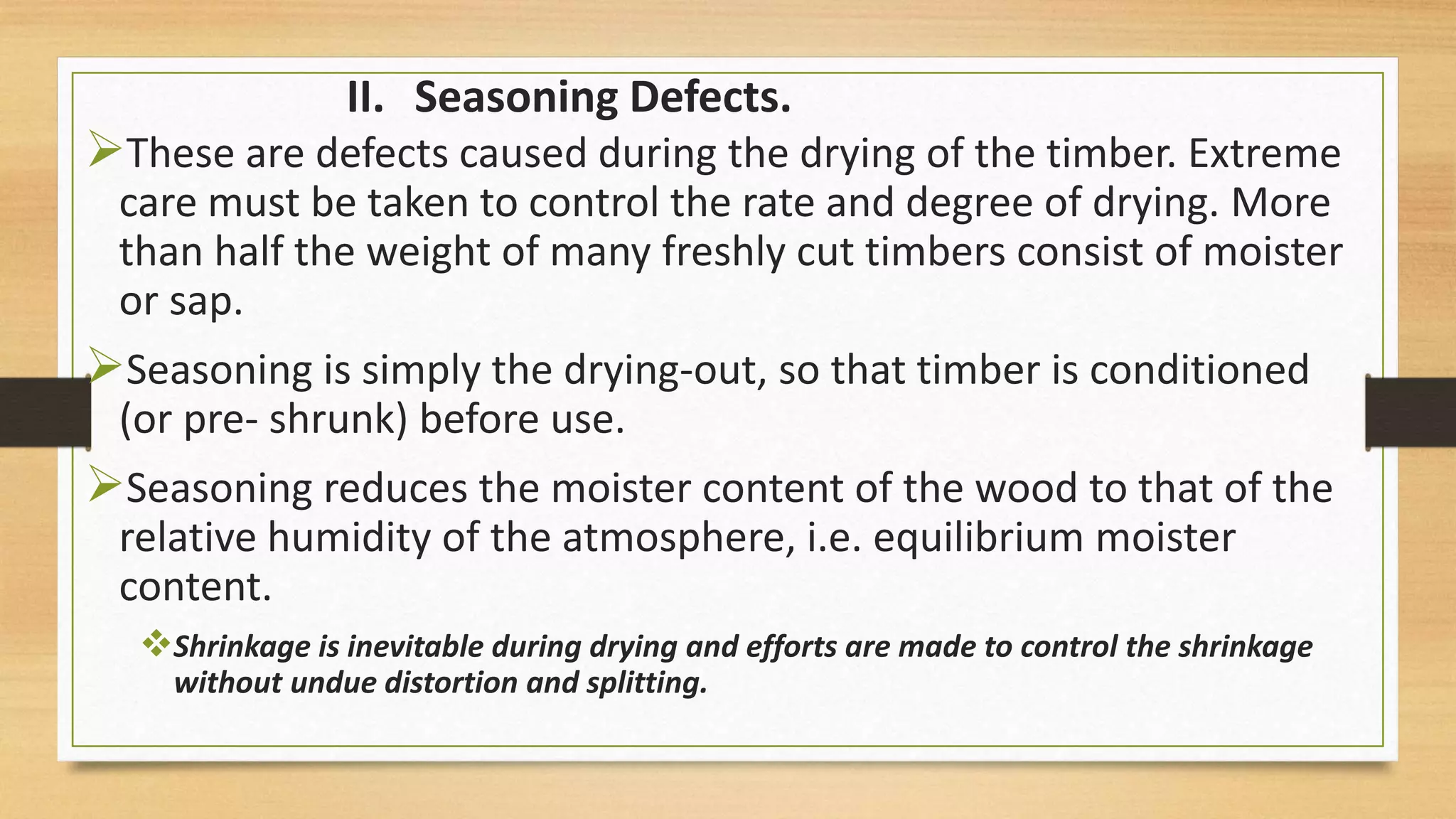 Defects in wood | PPTX