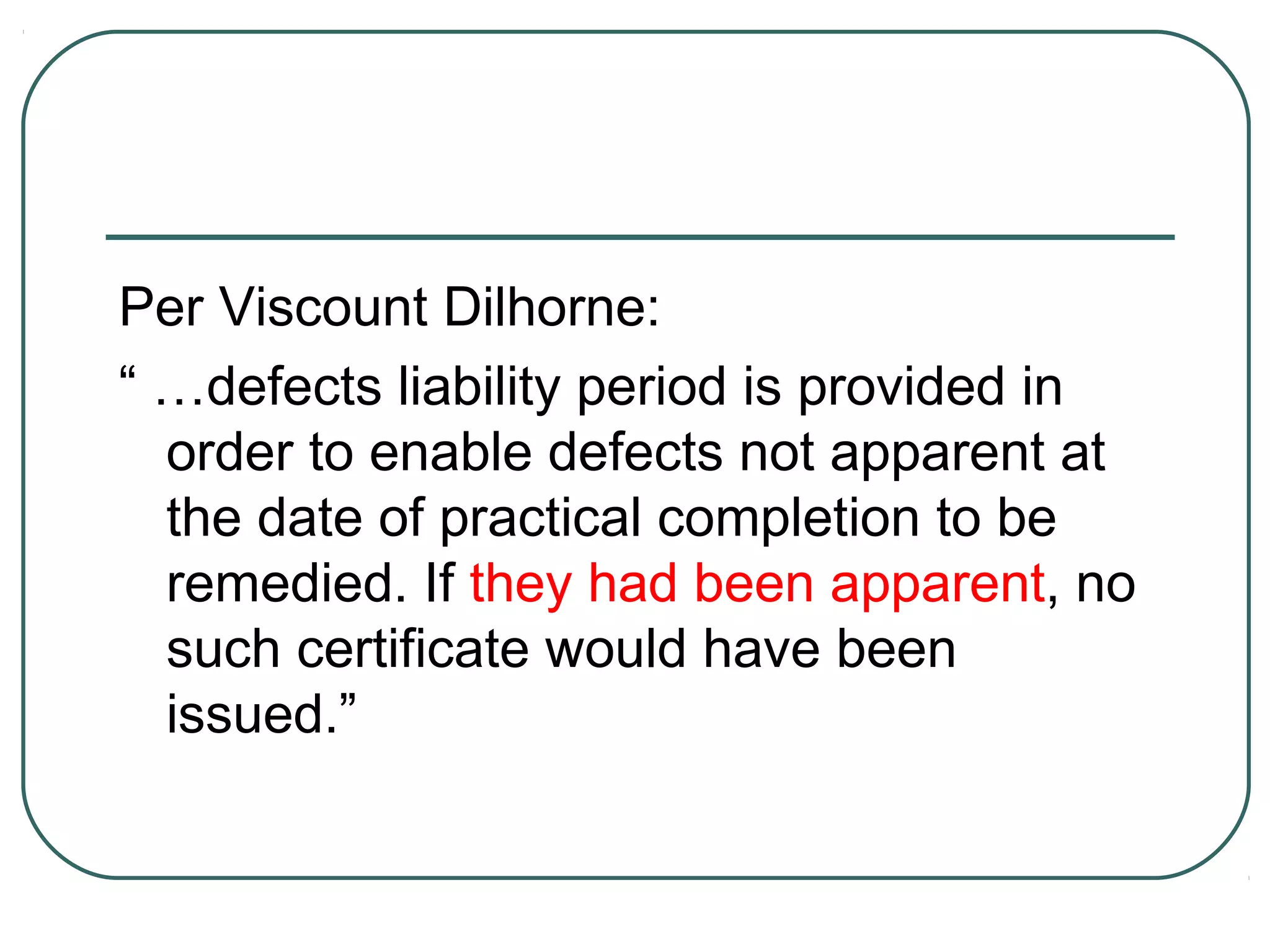 Defects liability | PPT